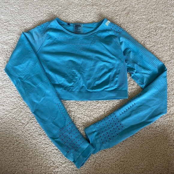 Gymshark | Tops | Gymshark Blue Longsleeve Workout Top | Poshmark